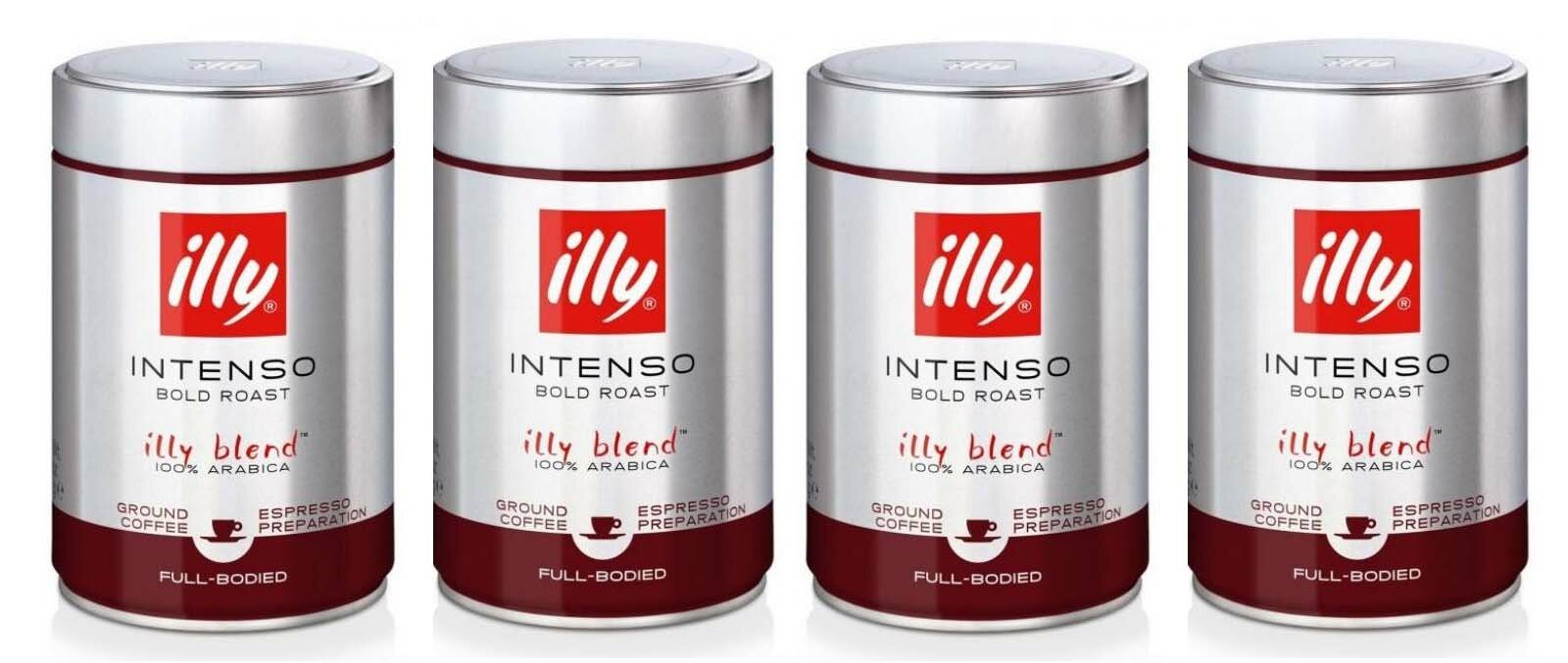 Кофе молотый ILLY Intenso 100% Арабика (Италия) 250 гр. х 4 шт.