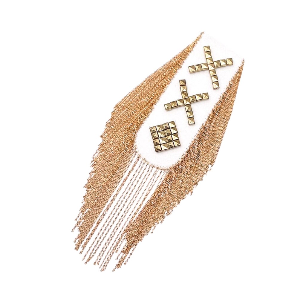 Эполеты с цепочкой для подвешивания бороды-белый-1 штука