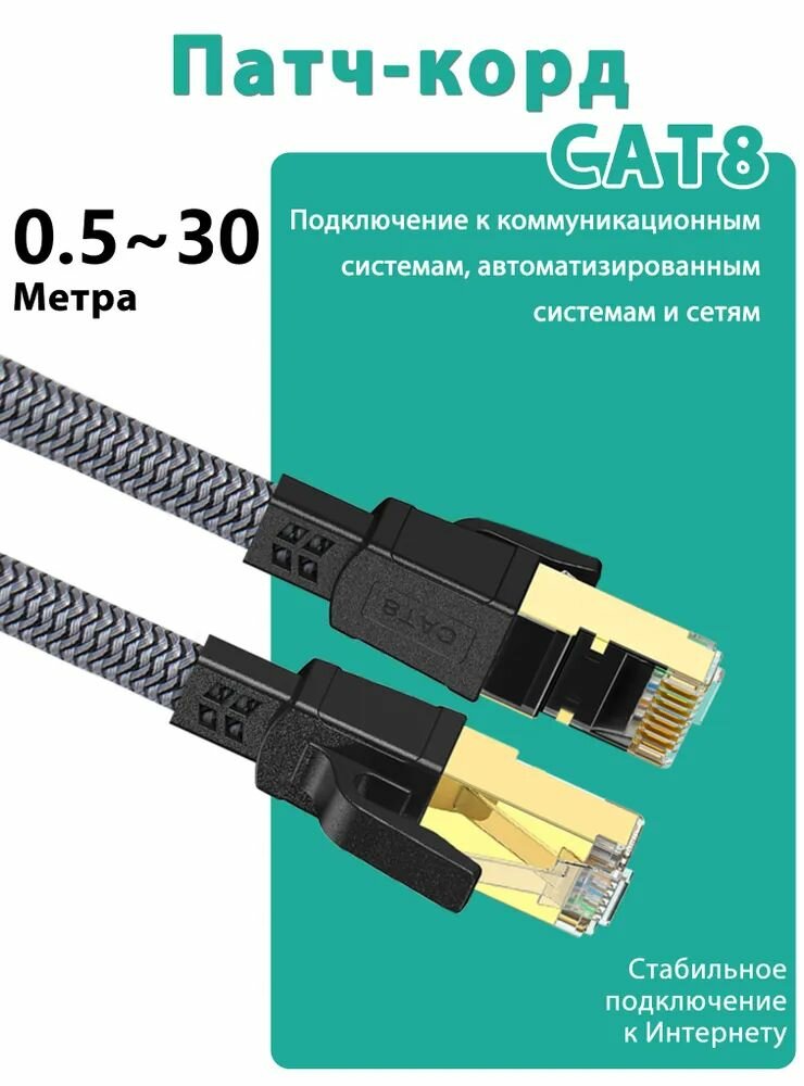 Кабель для интернет-соединения, 0.5 м, светло-синий