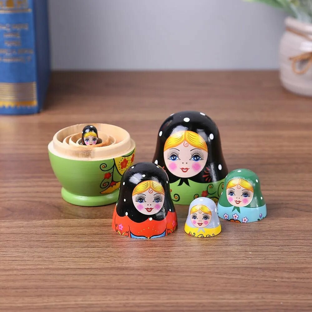 Деревянная игрушка матрешка, 5 элементов