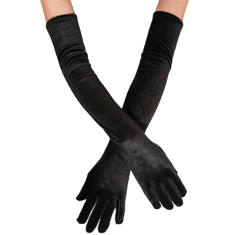 Бархатные длинные перчатки для женщин,53 см,1 пара