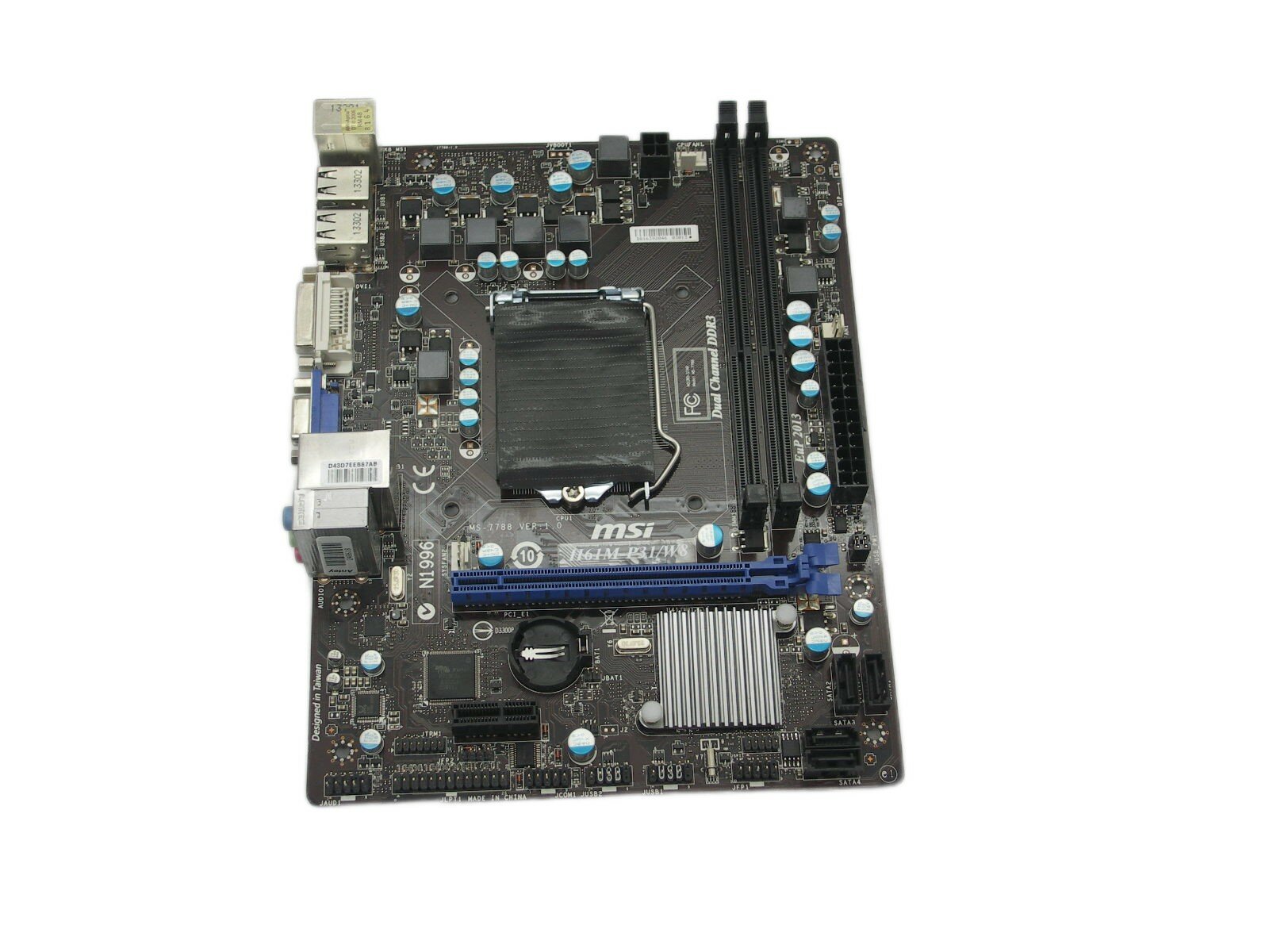 Материнская плата S-1155 MSI H61M-P31/W8 MS-7788 VER:1.0, PCI-E/2xDDR3/GbLAN/Sb/DVI/VGA/mATX без планки