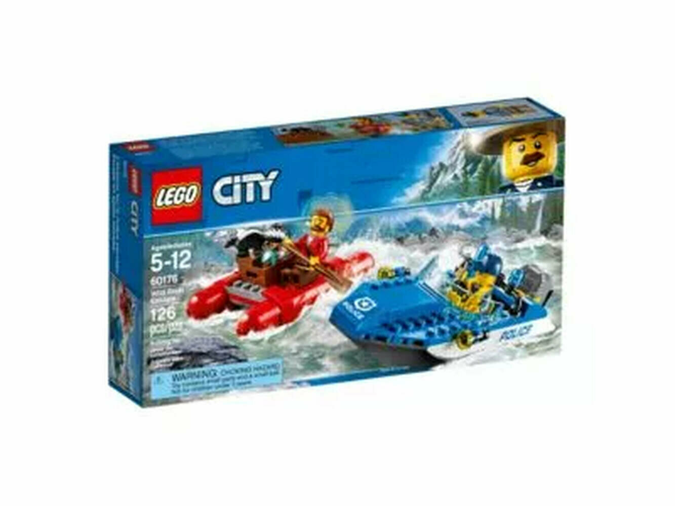 Конструктор LEGO City 60176 Погоня по горной реке, 126 деталей, от 5 лет, 2018 год