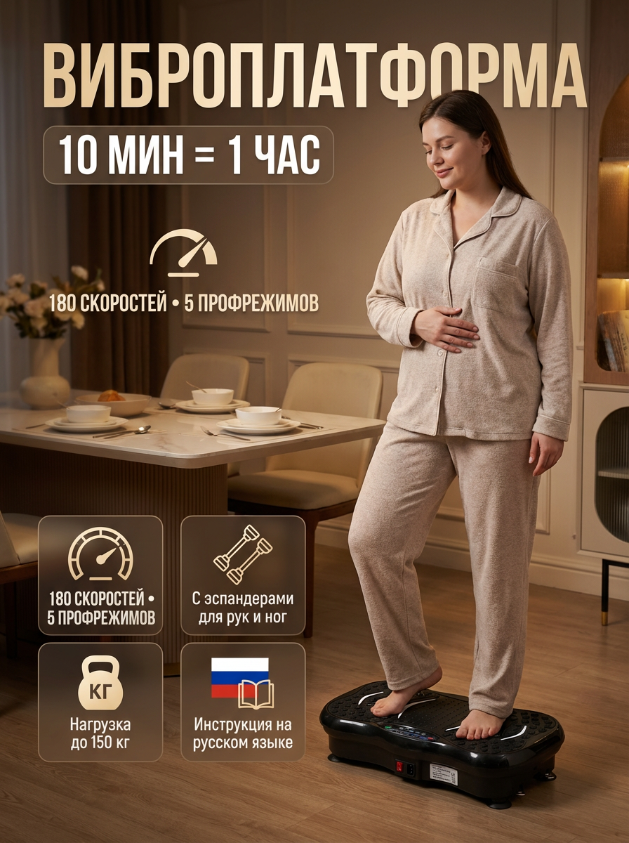 Виброплатформа для похудения до 150кг тренажер для дома c дистанционным управлением