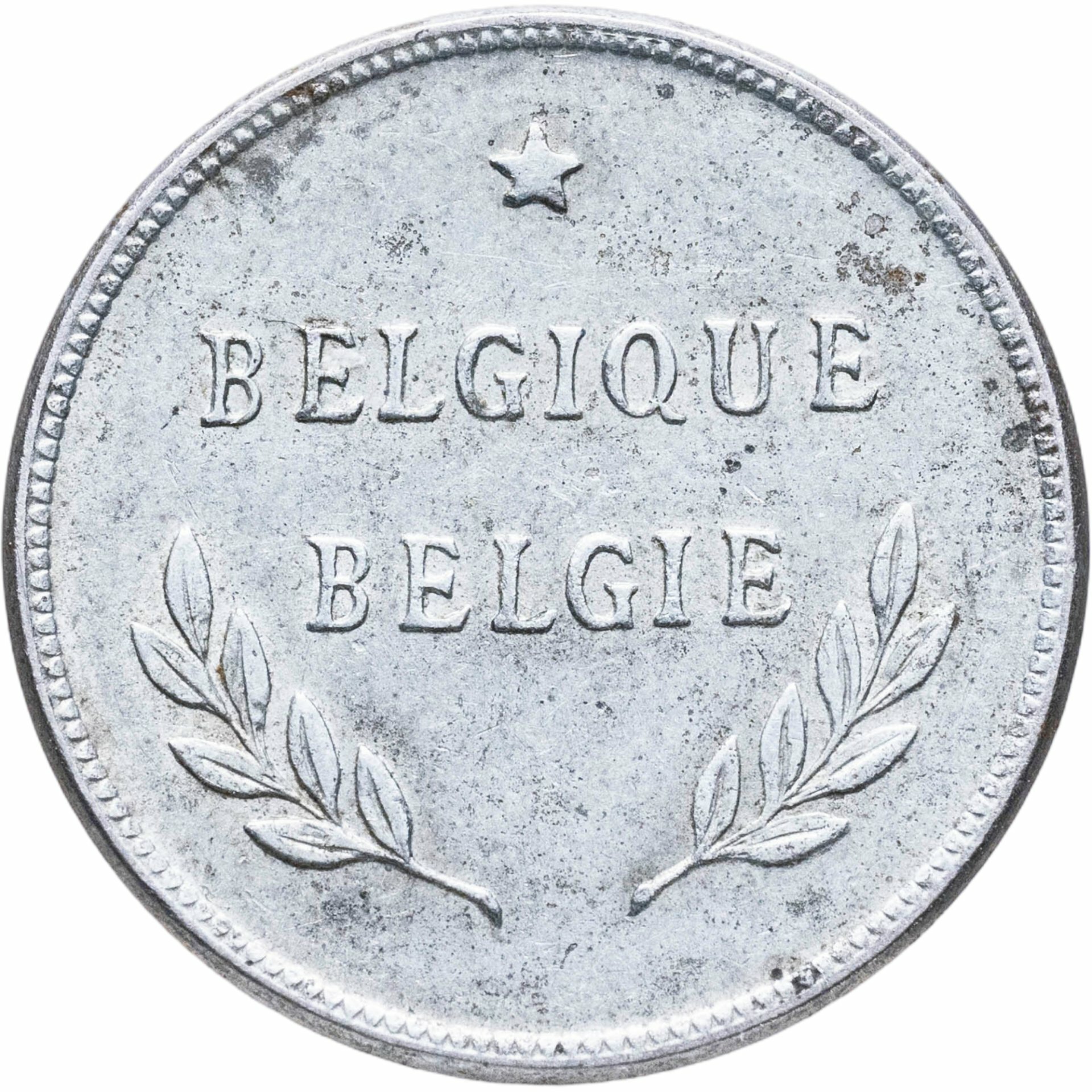 Бельгия 2 франка 1944, Сталь, в сохранности XF