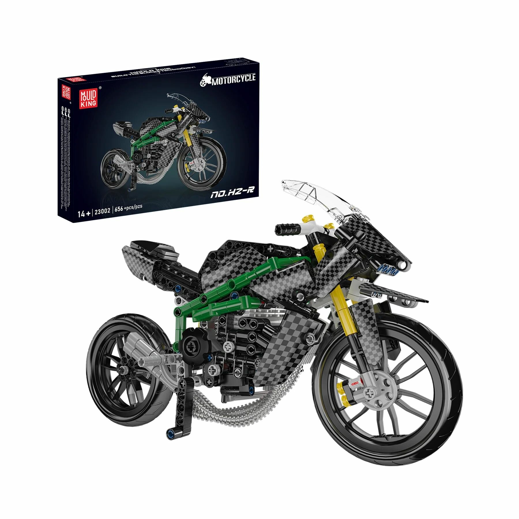 Конструктор Mould King 23002 "Мотоцикл Kawasaki H2R", 639 деталей