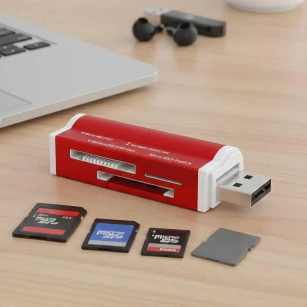 USB 2.0 Кардридер для карт памяти Red