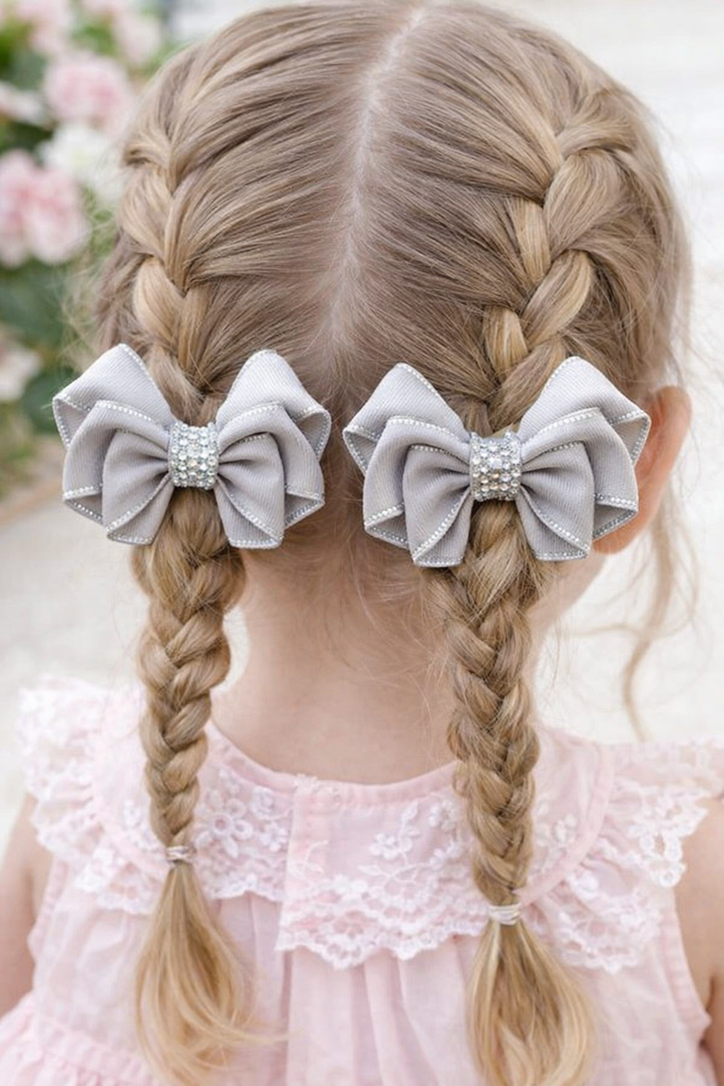 Бантики для волос Арт и Дизайн, цвет серый, текстильные, на резинке