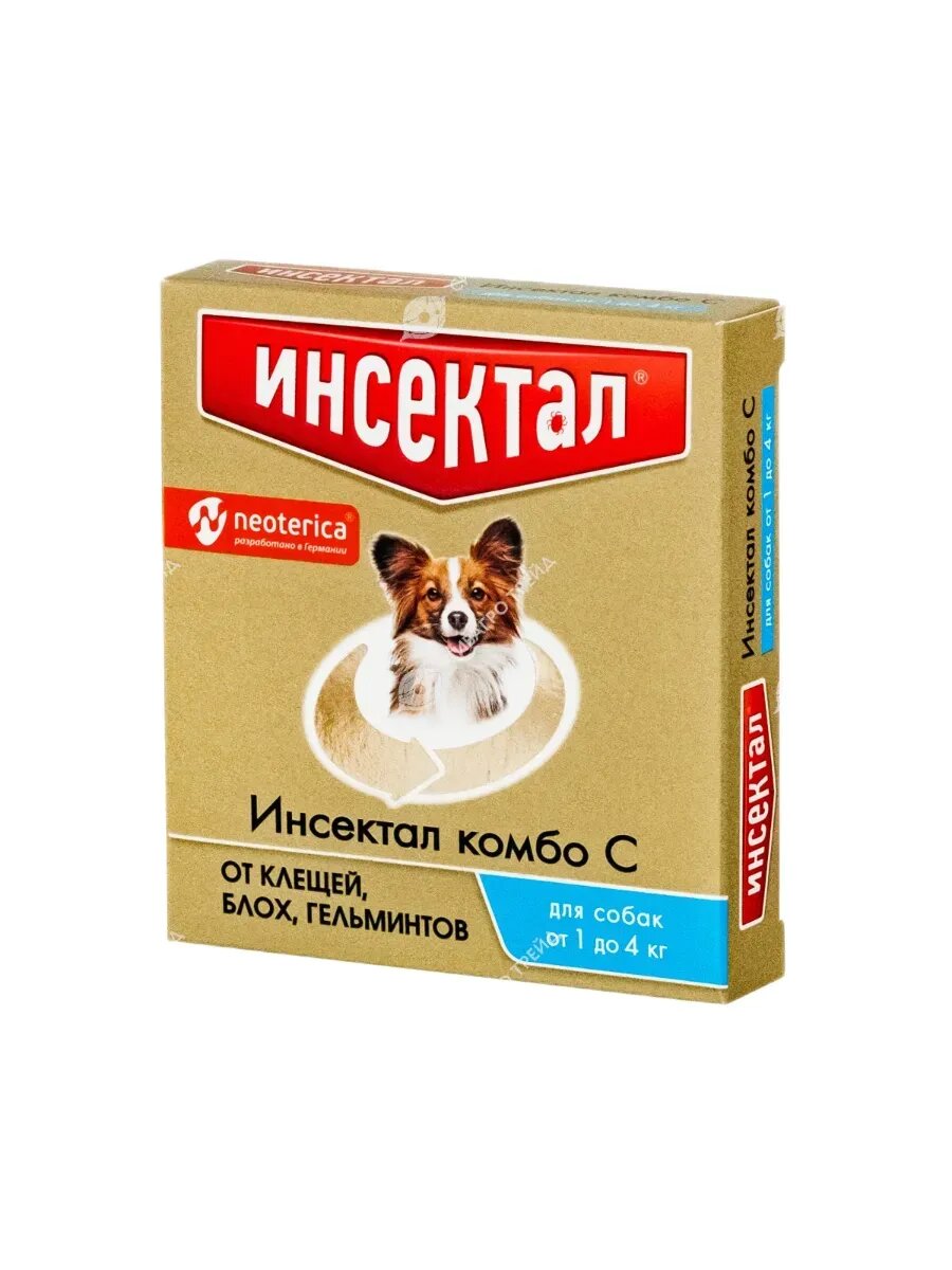 Капли на холку Инсектал Комбо д/собак 1-4кг