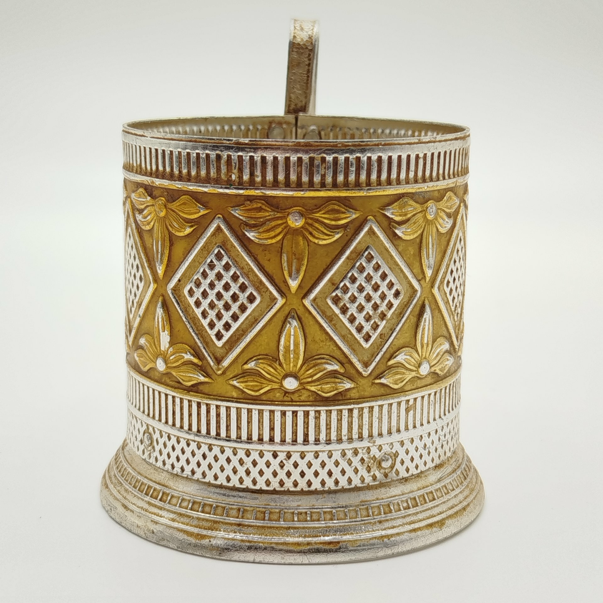 Подстаканник "Ромб", алюминий, Волгоградский опытный завод «Сувенир», СССР