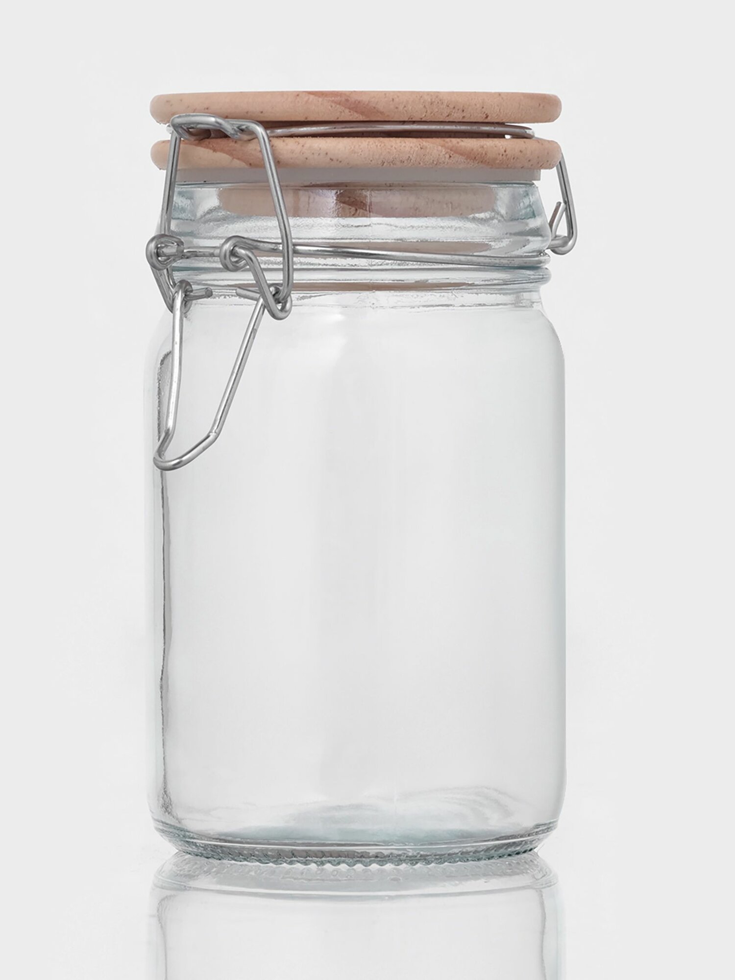 Банка для сыпучих продуктов "Эко", объем 250 мл, размер 9х6,5х12 см, с бугельным замком