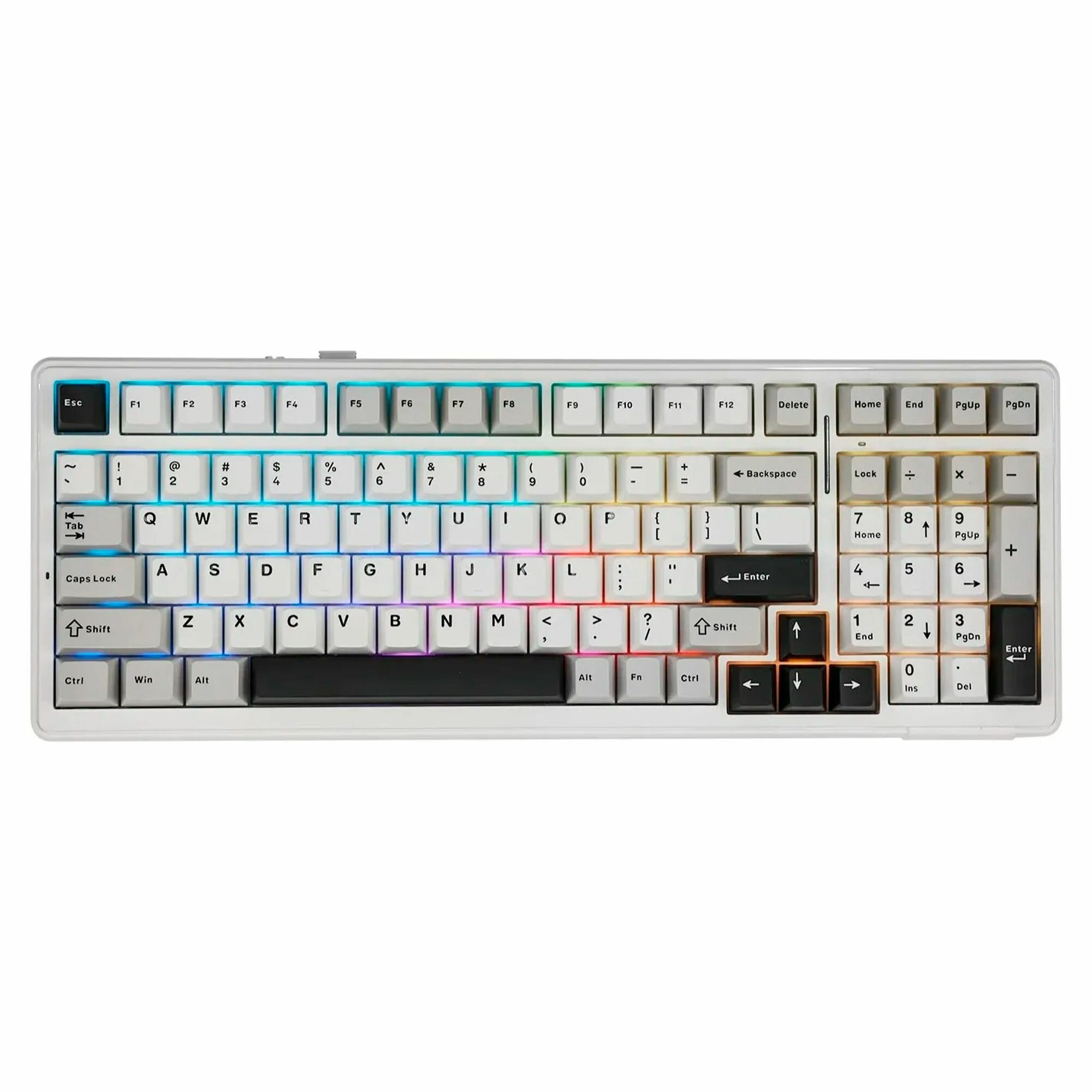 Клавиатура AULA F99 Graywood Switches gray/white/dark gray, беспроводная, механическая