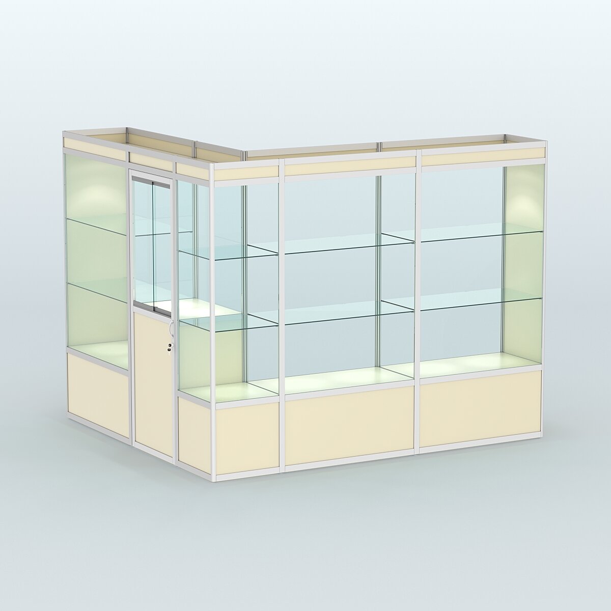 Павильон из профиля угловой №1а (5,5 кв. м), Крем Вайс