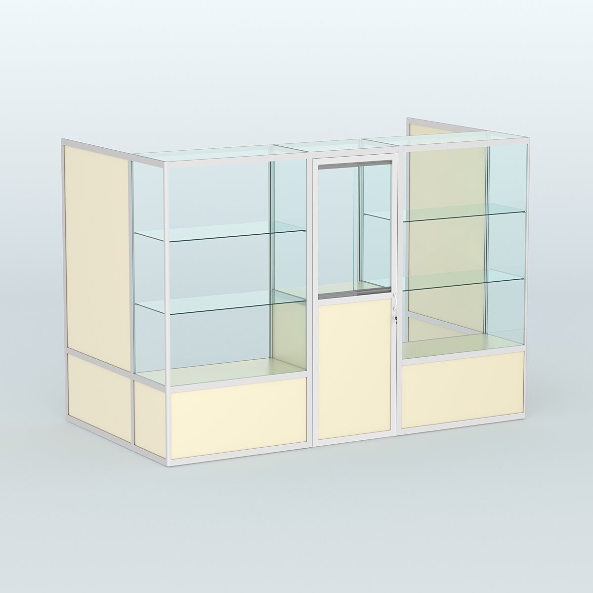 Павильон из профиля пристенный №1б (4,05 кв. м), Крем Вайс