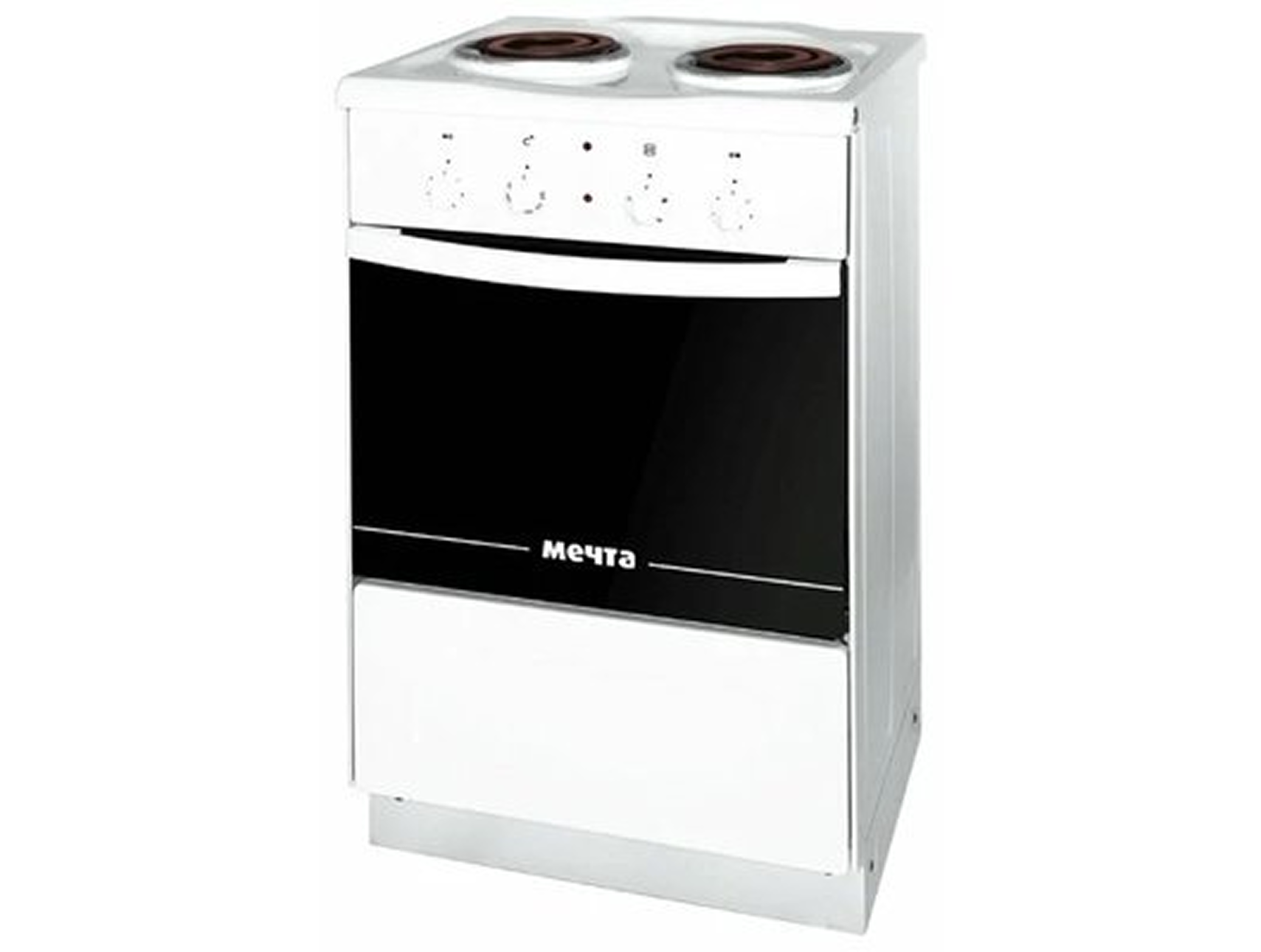 Плита мечта 29, белая, электрическая, эмалированная сталь, 2 комфорки