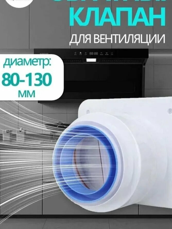 Обратный клапан для кухонной вытяжки и вентиляции, Двойное отверстие, 1