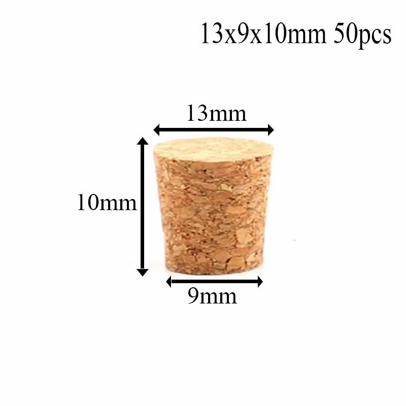 Деревянные пробки для пробирок 8-58 мм 13x9x10mm 50pcs