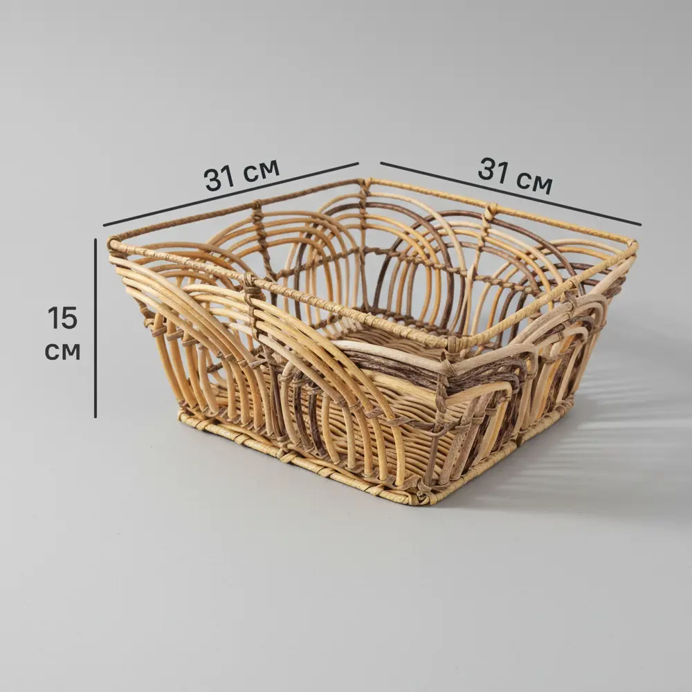 Короб-органайзер KONSENSA 31x31x14 см ротанг цвет черный