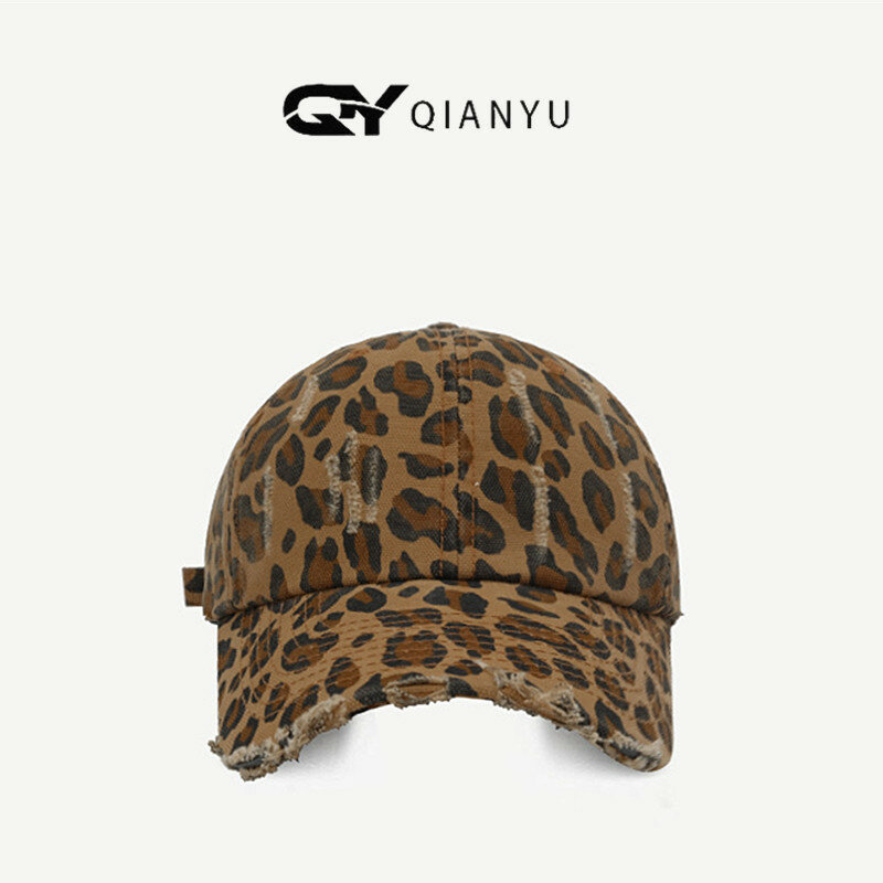 Бейсболка "Hot Girl Y2K", женская, леопардовый принт, верблюжий цвет, регулируемая окружность