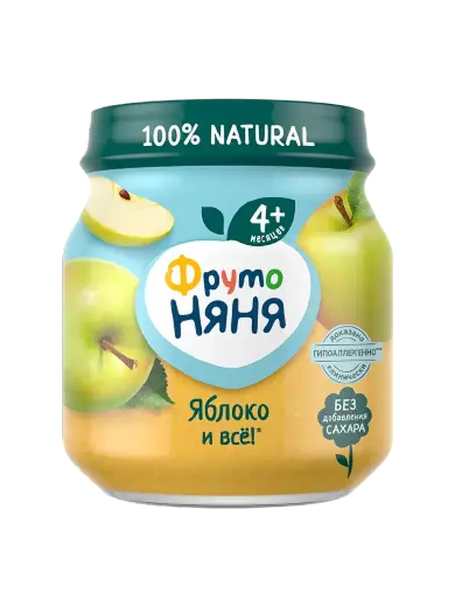 ФрутоНяня Пюре яблоко натуральное 100г