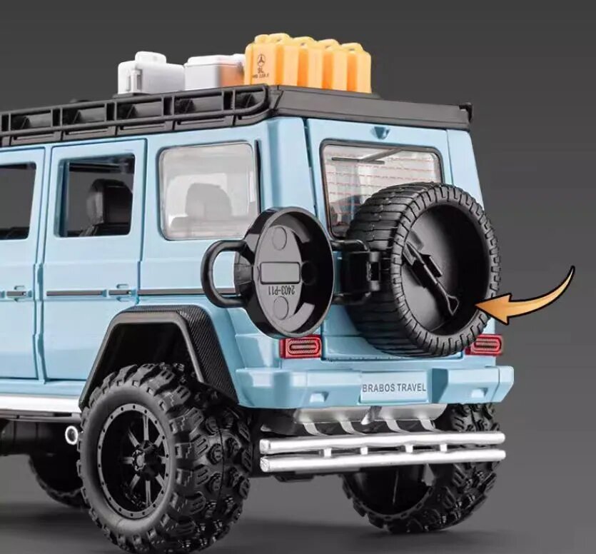 Масштабная модель машинки Brabus Travel Mercedes-Benz G-Class V12 1:24 Голубой Игрушечная машинка — фото 1