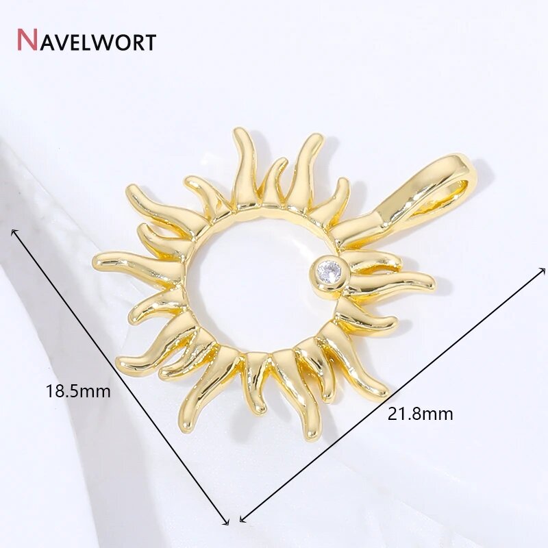 Подвески-шармы солнце латунь золото 18K для женщин 2 pieces, 18K gold plated