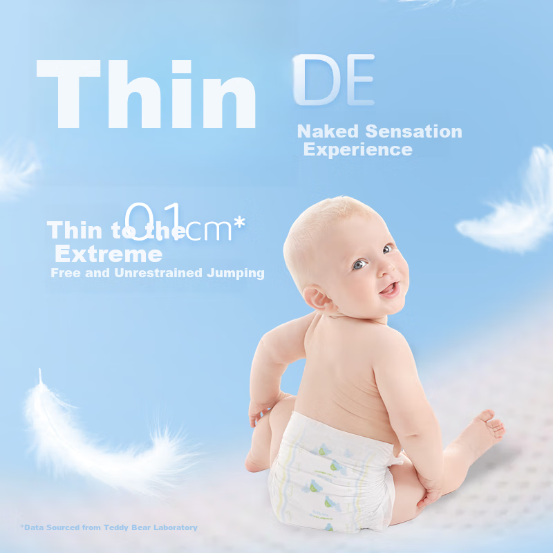 Teddy Bear Ultra-Thin Breathable Diapers S82 Pieces (4-8 kg) Baby Diapers Summer Super Thin Breathable