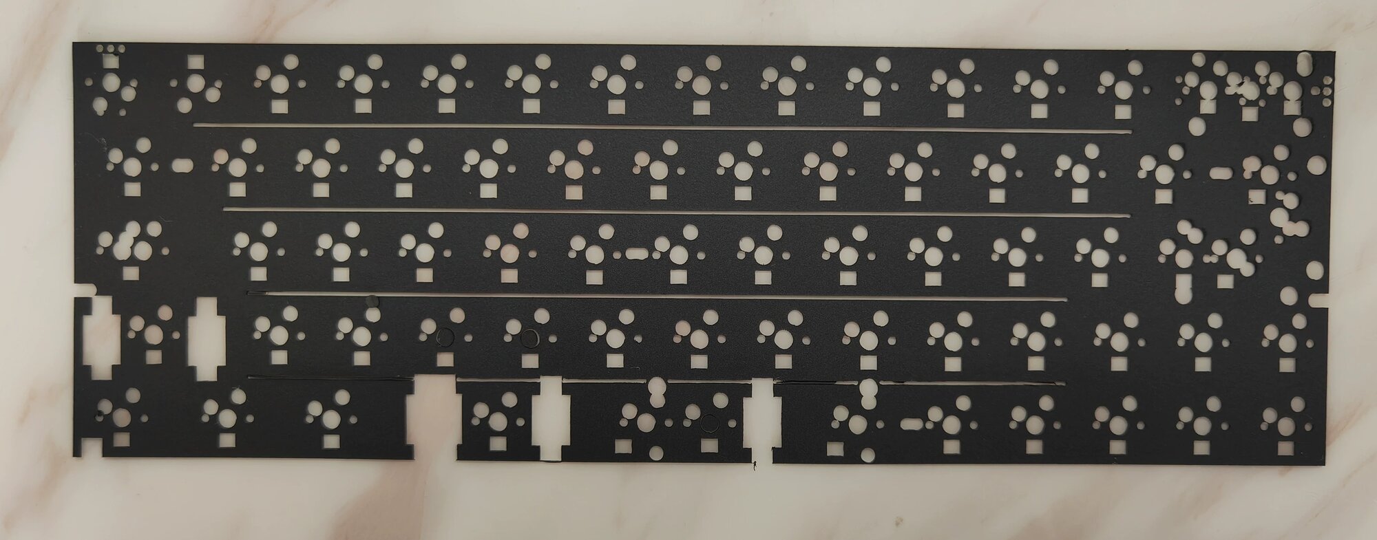 NN64 левый движущийся 64 шт. GH60 слот для нижнего освещения с прорезями, разделенное пространство, 7 ритм, ручка рога,