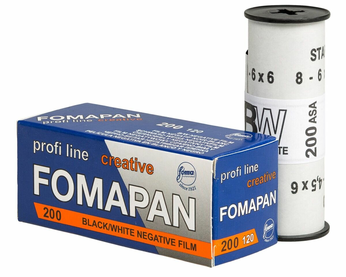 Фотоплёнка черно-белая Fomapan 200 тип 120 Средний формат