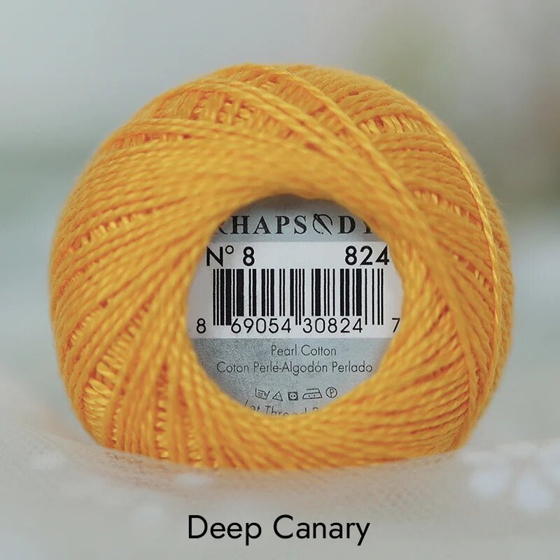 Хлопковые нитки Rhapsody размер 8 египетский жемчуг 2 шт 824 DEEP Canary