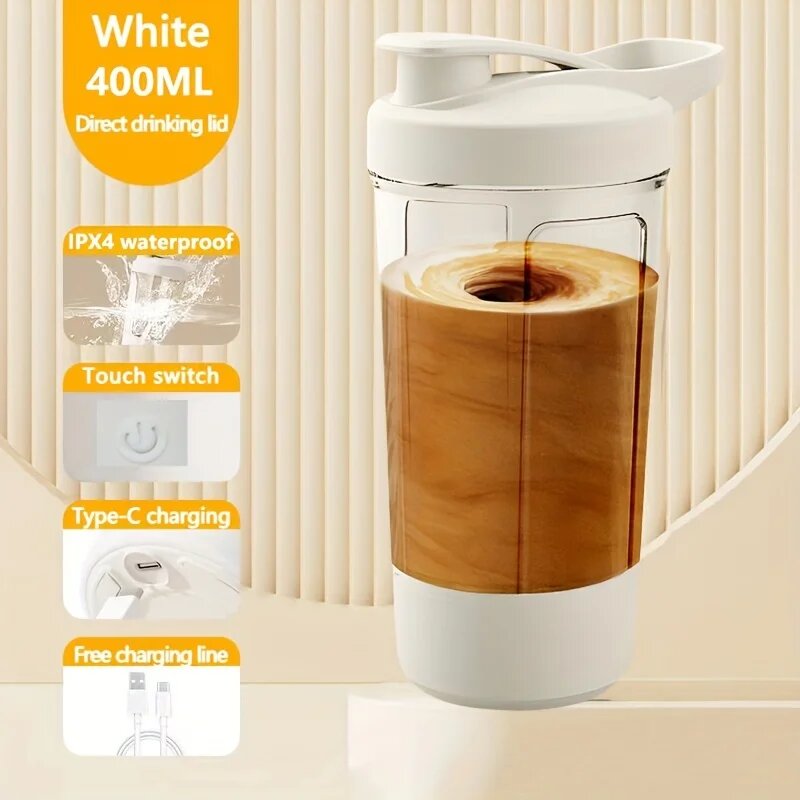 Бежевый электрический шейкер 450ml White