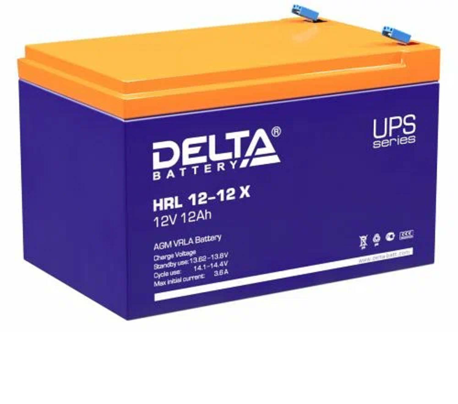 Аккумуляторная батарея DELTA HRL 12-12, для ИБП, 12V, 12Ah, 151x98x101mm
