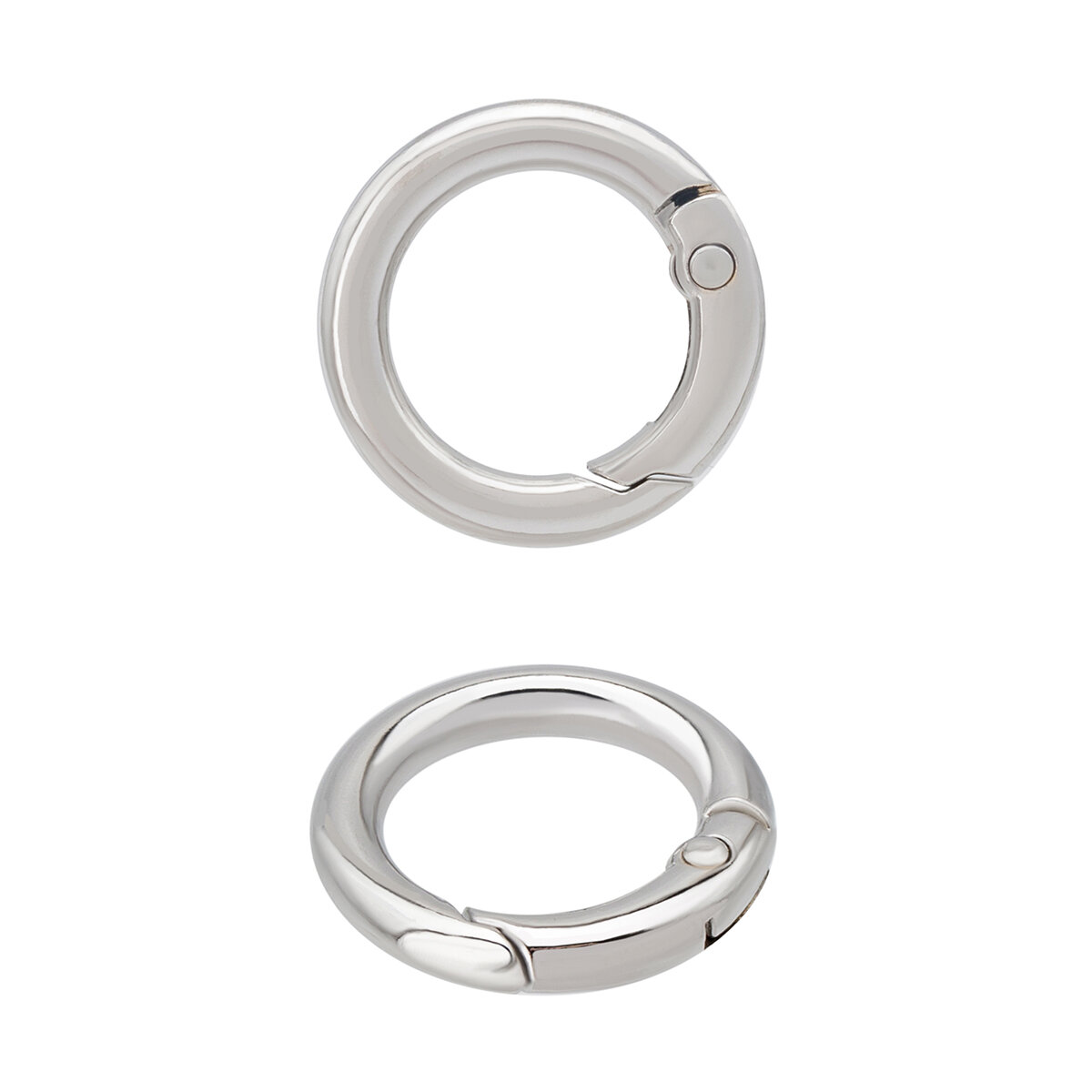 Карабин кольцо для сумок 15 мм (25×25 мм), металл, цвет никель, 10 штук