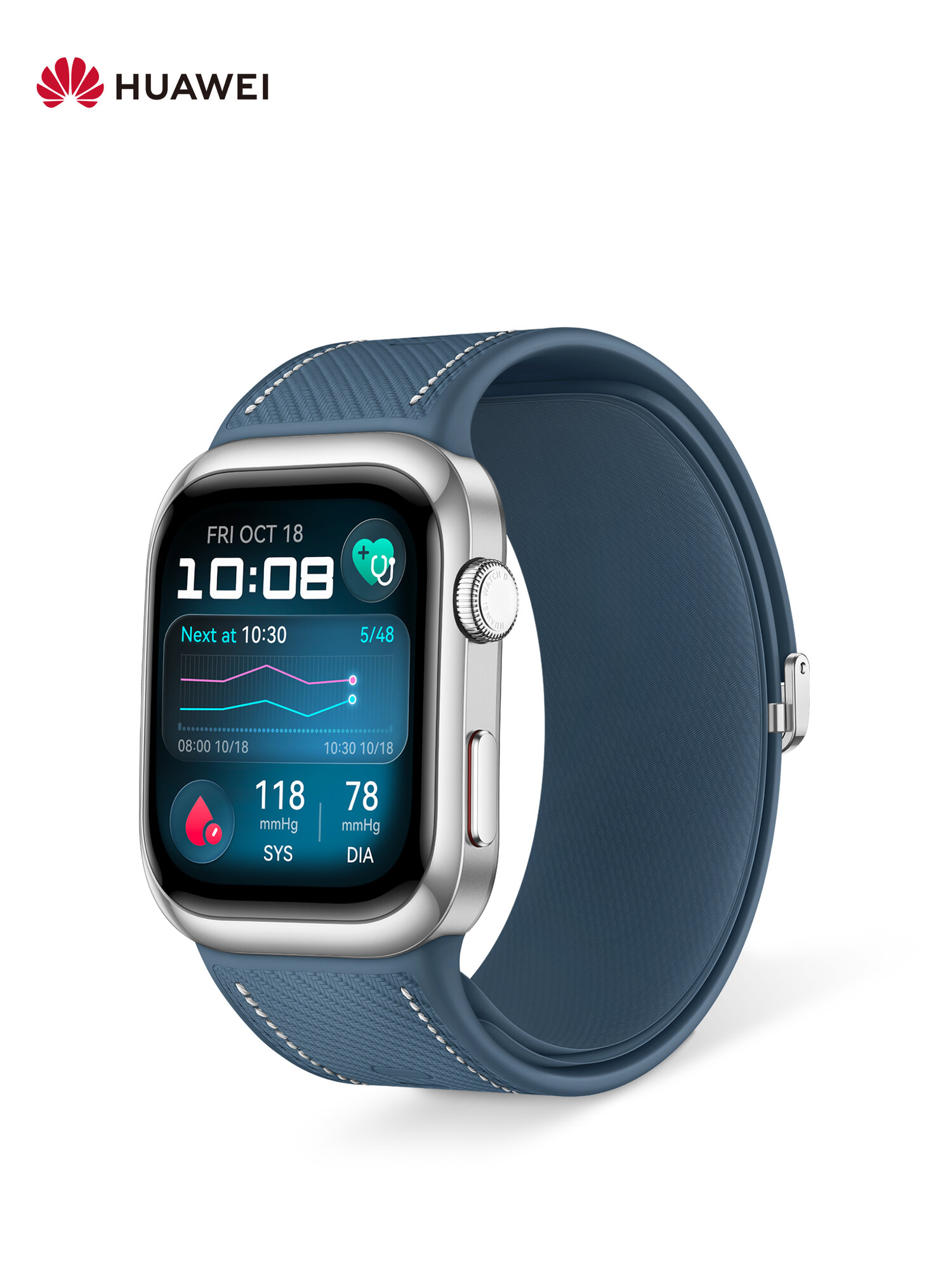 Смарт часы HUAWEI WATCH D2 Синий цвет, с измерением давления