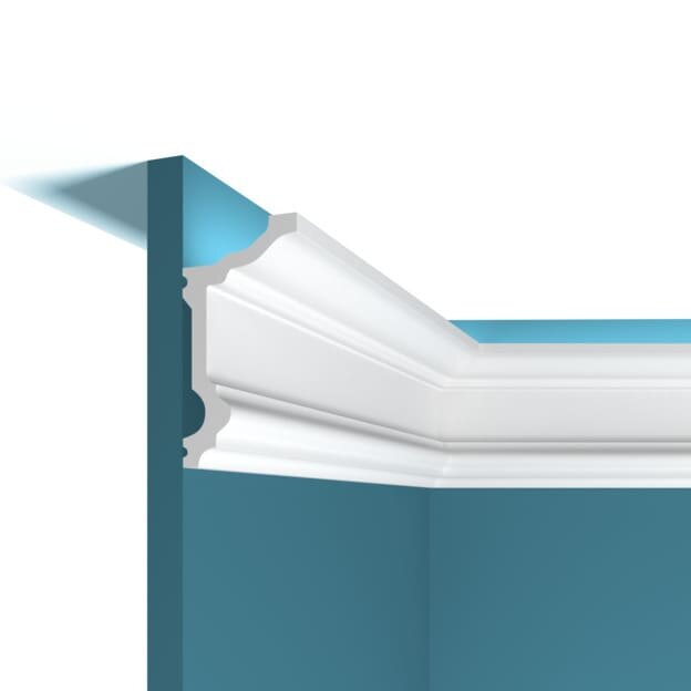 Потолочный плинтус P90 Perfect Plus 50х97 мм дюрополимер белый под подсветку 1 штука 2 метра