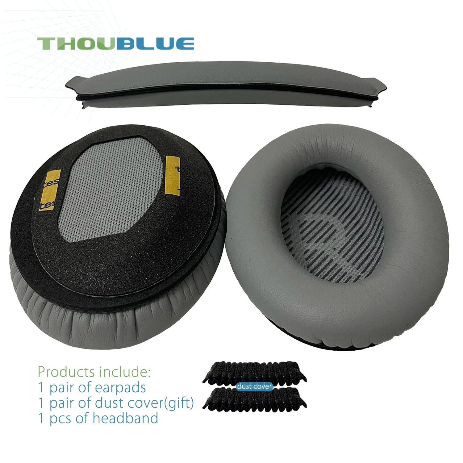 Амбушюры THOUBLUE для BOSE QC35/QC35II, серые