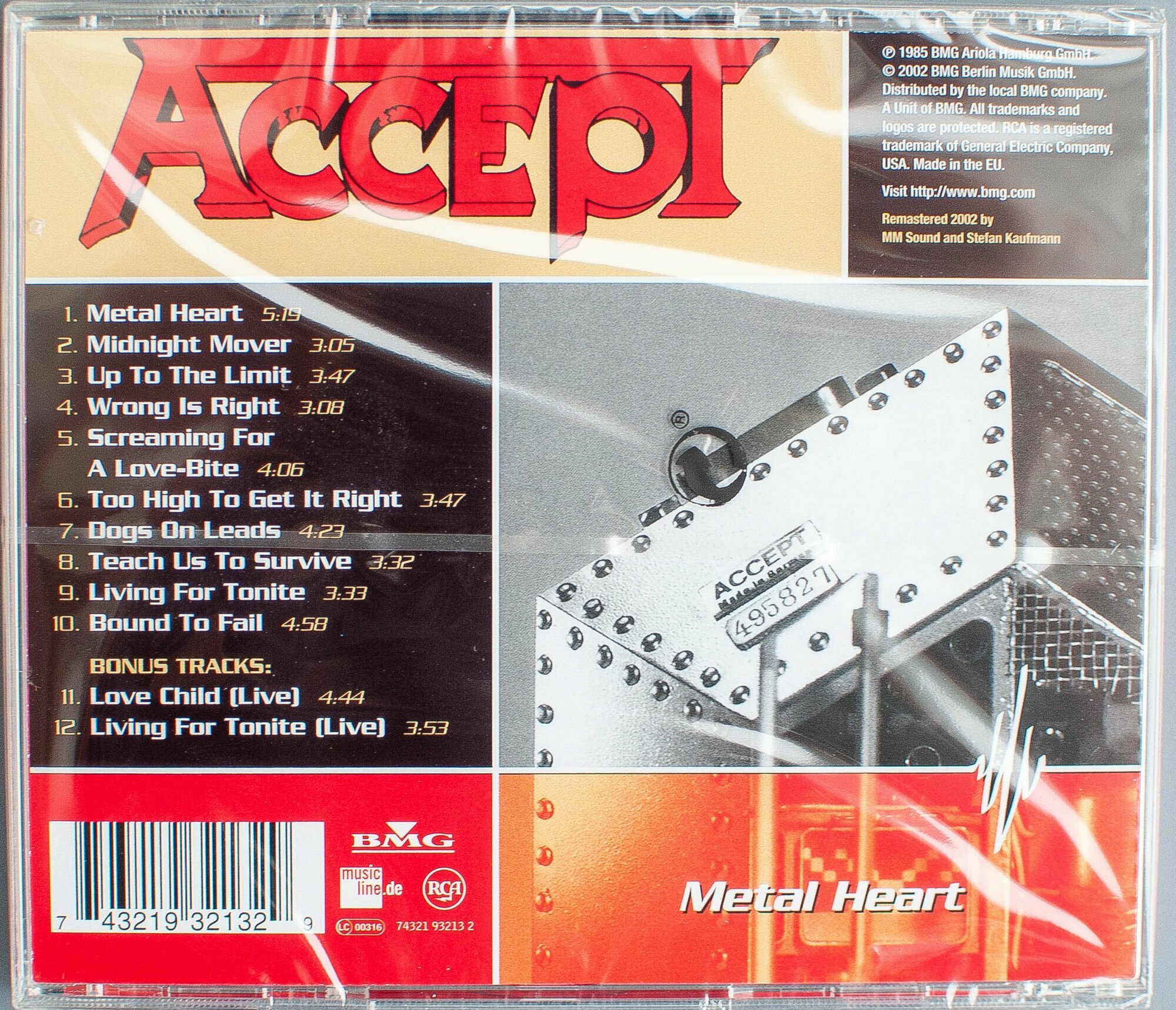 Accept - Metal Heart Аудио CD Импорт из Европы — фото 1