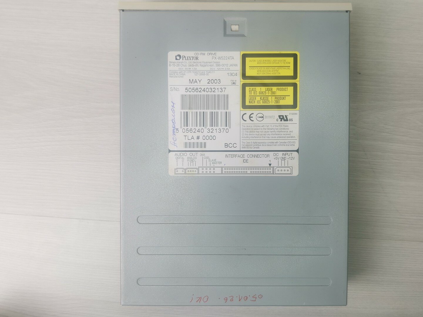 Оптический привод CD-RW 52/24/52 Plextor PX-W5224TA IDE