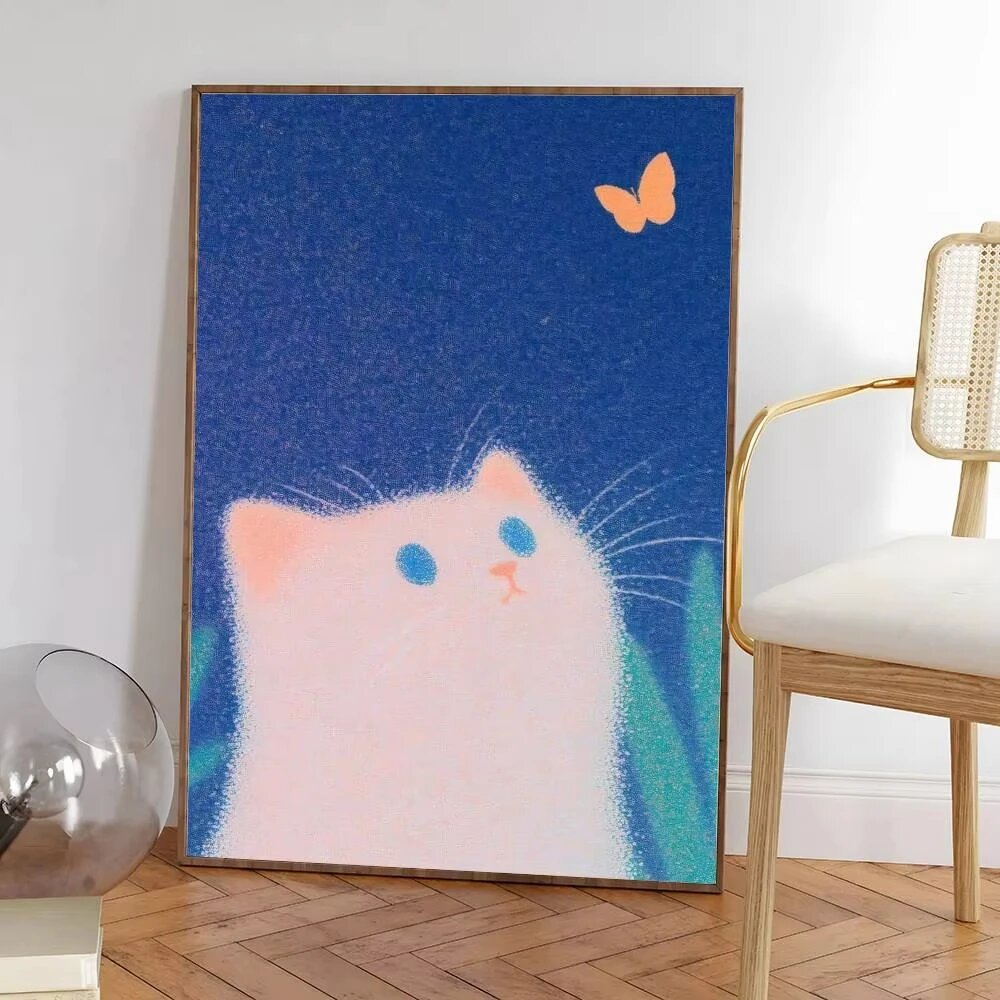 Картина с кошкой и бабочкой, 20x30см, цвет 19