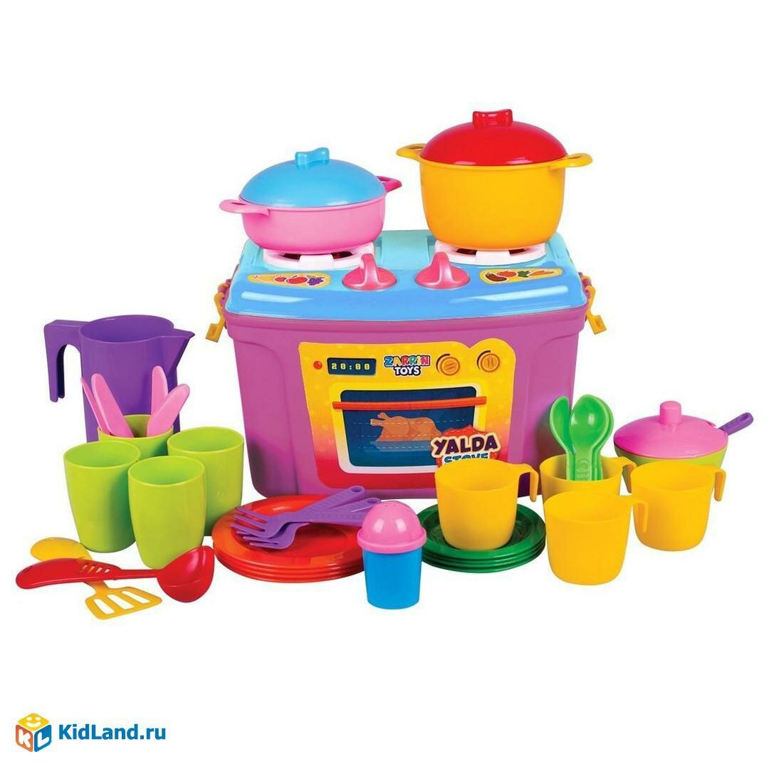 Игровая кухня Mini Stove с 35 предметами, розовая, для маленьких поваров