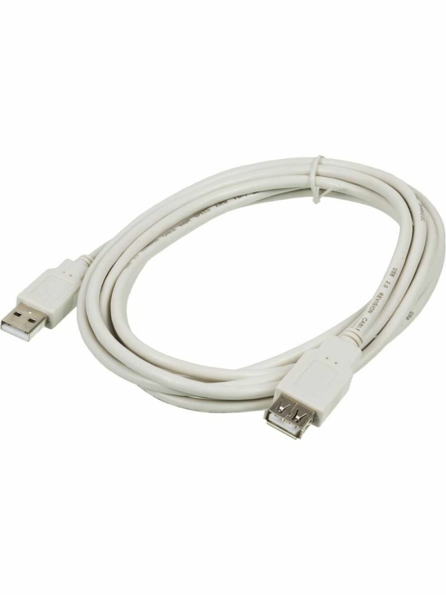 Кабель-удлинитель USB(Am)-USB(Af), 3 м, серый, Ningbo USB2.0-AM-AF-3 (841879)