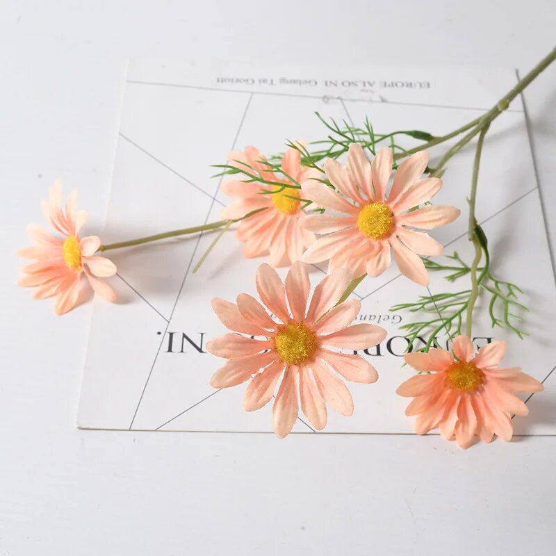 MOONBIFFY искусственные ромашки, белые, 1 шт. champagne