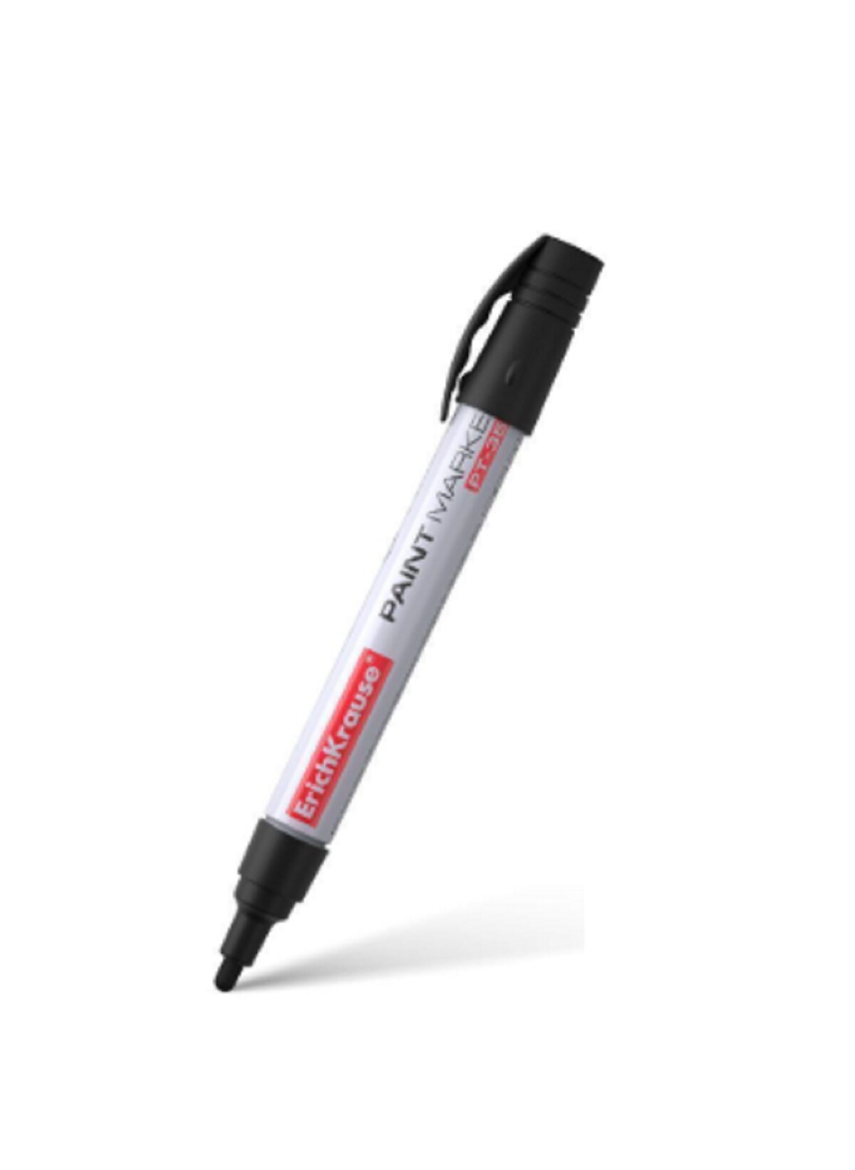 Маркер ErichKrause PT-350, пулевидный наконечник, черный, универсальный, 1,5 - 2,5мм 1 шт