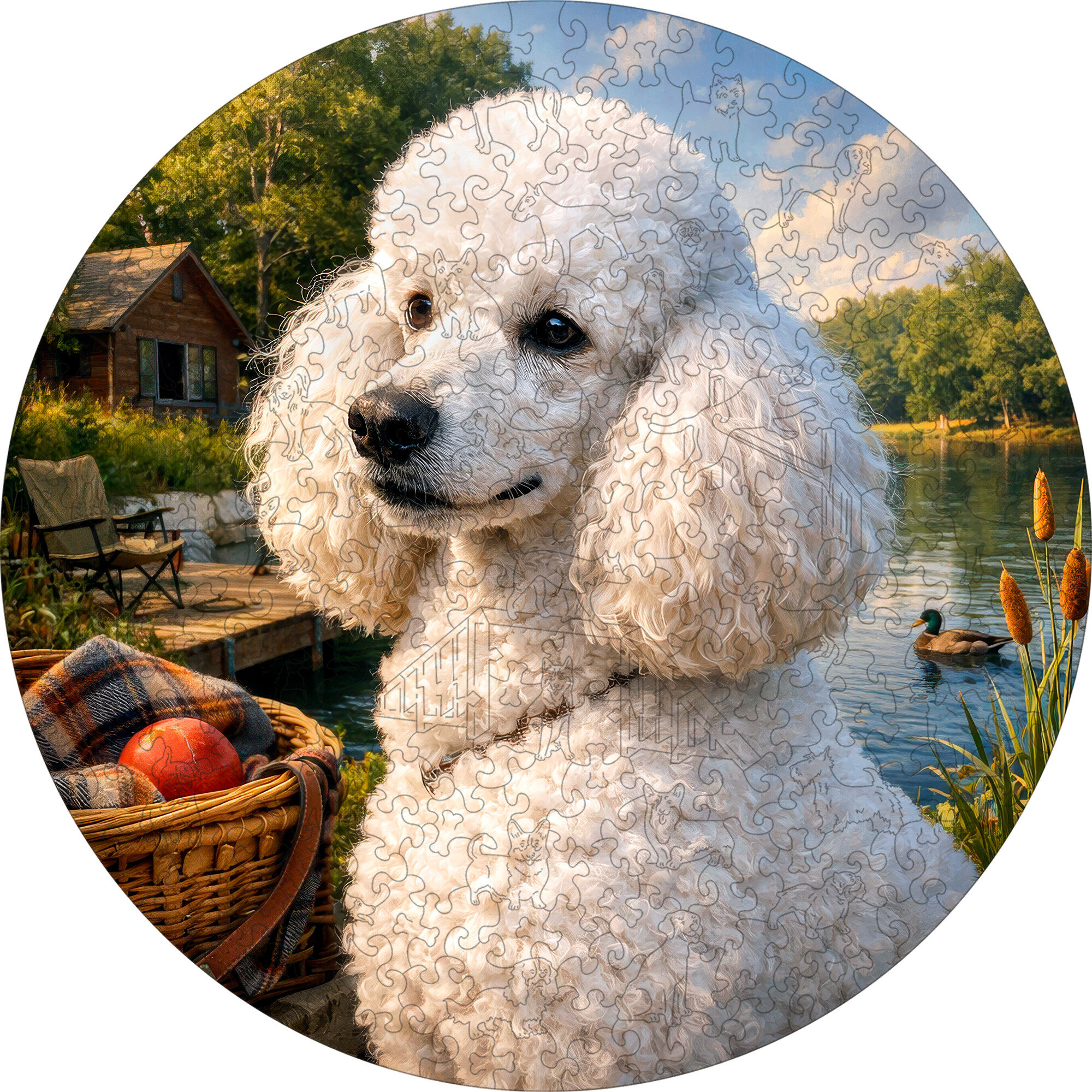 Деревянный пазл "Белый пудель" коллекции "Мир собак" / 30х30см, 260 деталей / Подарок для взрослых и детей