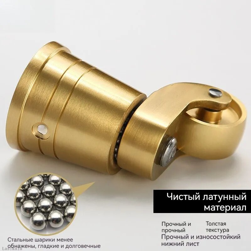 Мебельное колесо золотого цвета поворотное для мебели, диаметр колеса 2.2 см — фото 1