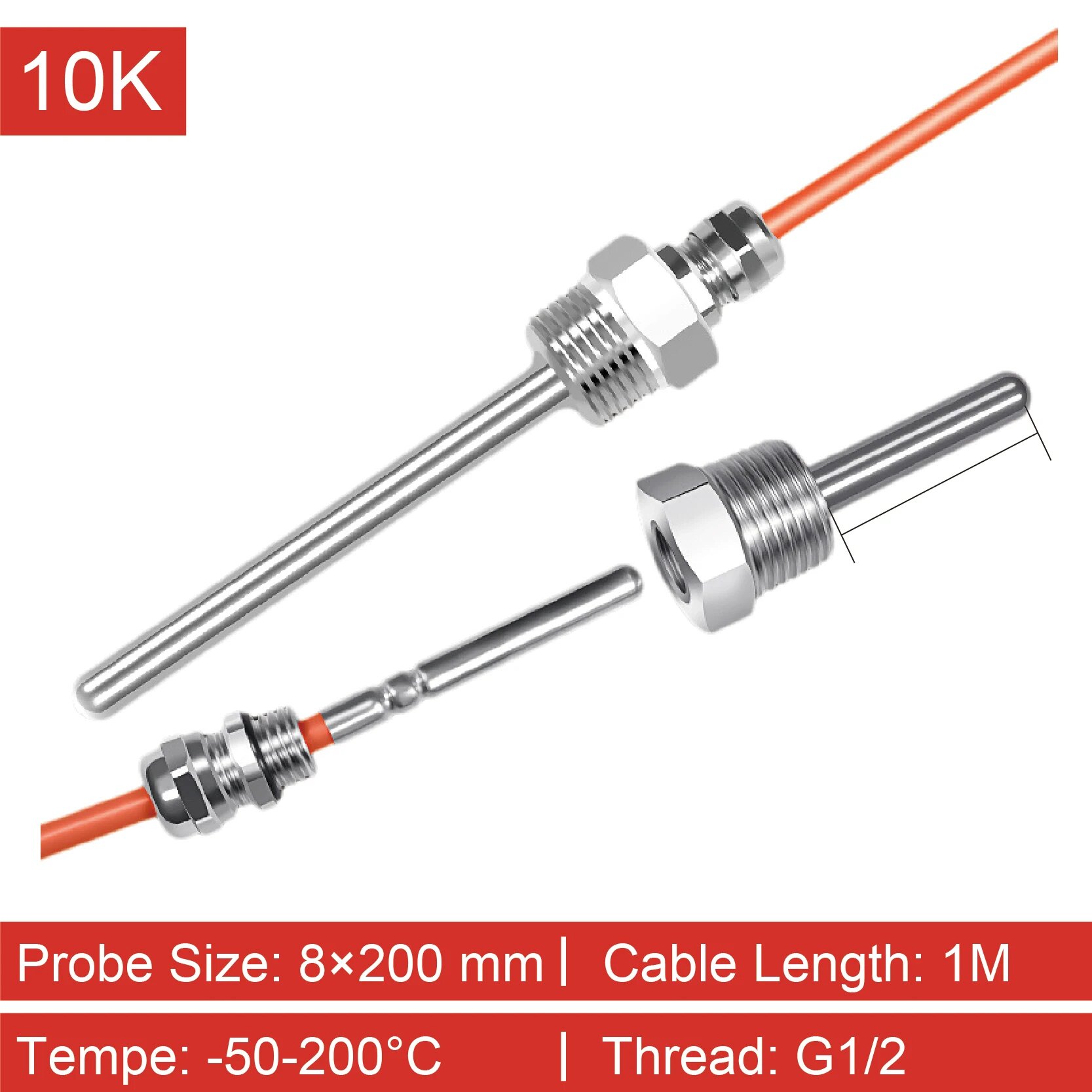 Датчик температуры CERTEON NTC 10K 50K 100K 10K-200mm