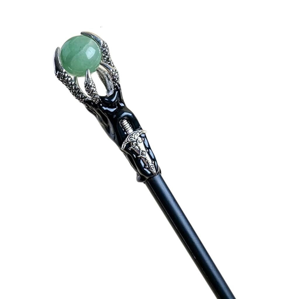 Посох ведьмы с драконьими когтями, зеленый авантюрин