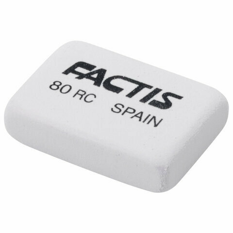 40 шт. Ластик FACTIS 80 RC (Испания), 28х20х7 мм, белый, прямоугольный, CNF80RC