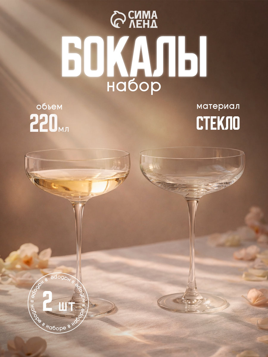 Набор бокалов Pasabahce Savage, хрустальное стекло, 220 мл, 2 шт