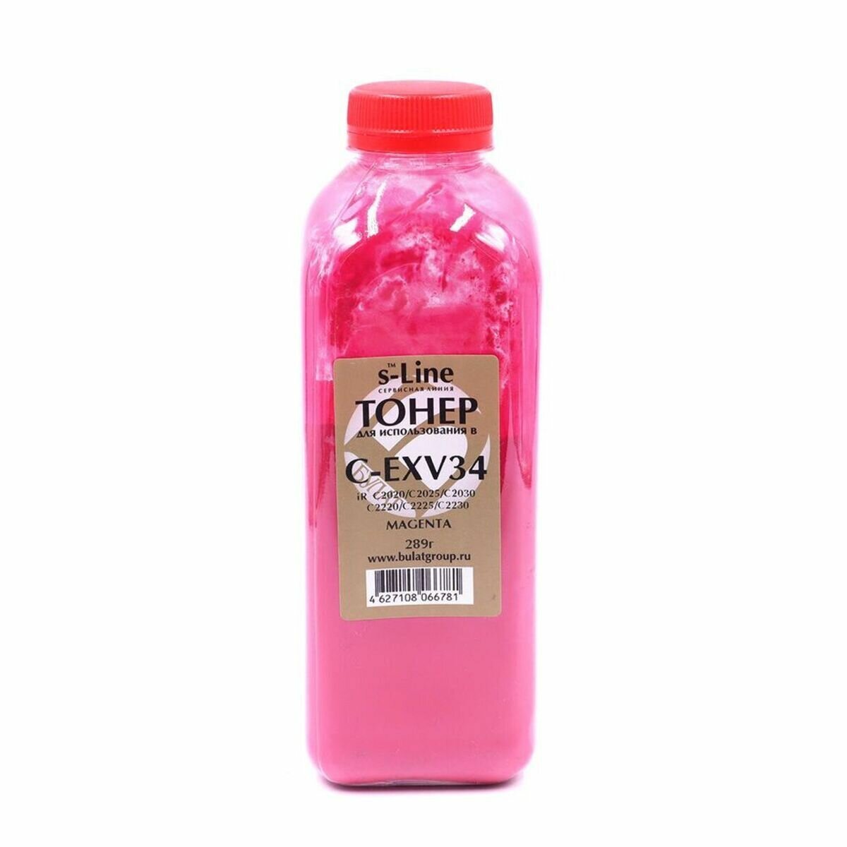 Тонер булат s-Line C-EXV34 для Canon iR C2020 (Пурпурный, банка 289 г)